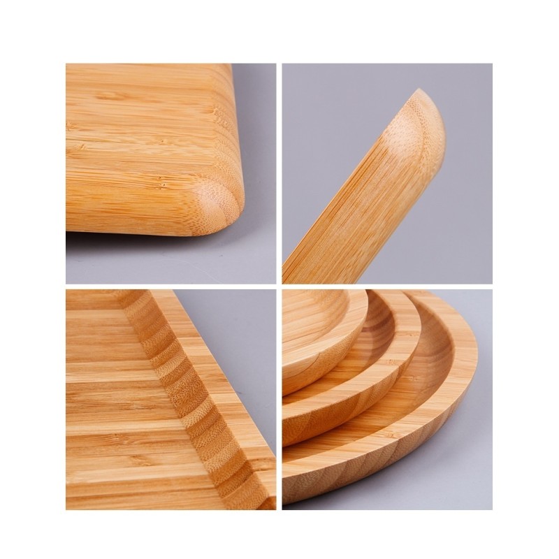 Bamboo Tray Japanese Wooden Tray Rectangular Simple Tea Tray Household Water Cup Tray Wooden End Plate Barbecue Tray Custom
