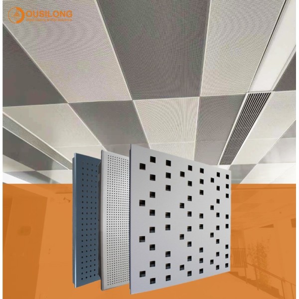 Quality Acoustic False Aluminium Perforated Metal Ceiling Panel 600 X 600 X 0.6mm for sale