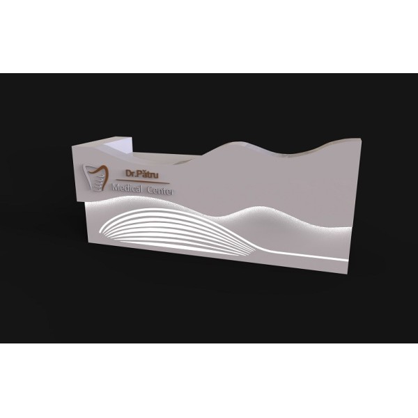 Quality Shaped Processing Solid Surface Reception Desk Eco Friendly White LED NFS for sale