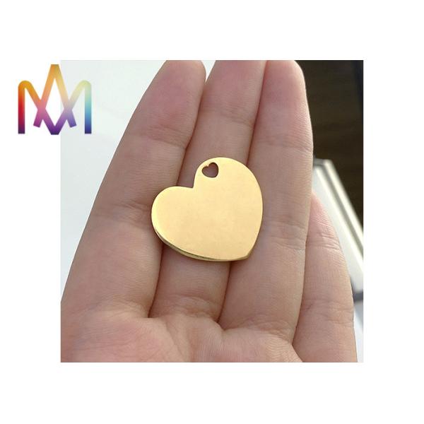 Quality 22X26mm No Tarnish Heart Shape Engraved Charm Tags for sale