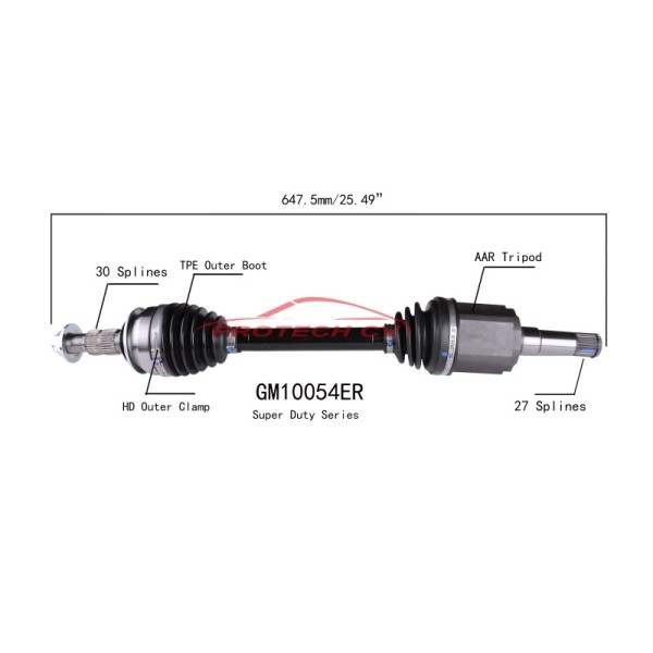 Quality GM10054ER CV  CV Axle Assembly Heavy Duty Clamp TPEE Boot  Cold Forging Grinding Process Technology EXTREME Weather Unit for sale