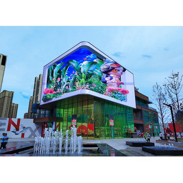 Quality 90 Degree 3D Led Billboard Creative LED Display Screen Ph8mm Wall Mounted for sale