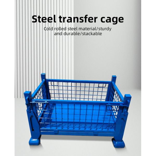 Quality 1000L/H Wire Mesh Steel Storage Cage Galvanized Stackable Pallet Cages for sale