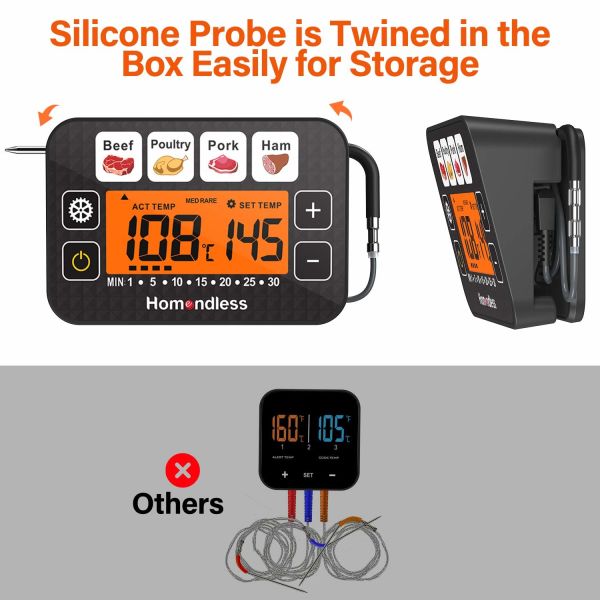 Quality BBQ 1 Probe NSF 572F Food Meat Thermometer With Backlight for sale