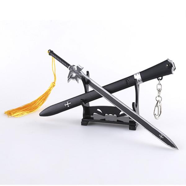 Quality Sword Art Online Elucidator Automatic Eject 3D Model Keychain Black for sale