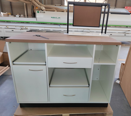 Quality Adjustable Shelf Retail Counter Desk With Lockable Drawer For Checkout for sale