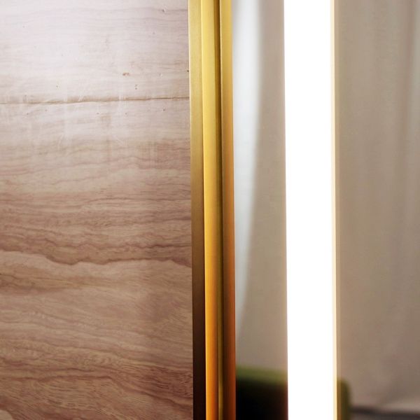Quality Rust Resistant LED Lighted Metal Framed Bathroom Wall Mirror with Round Corner for sale
