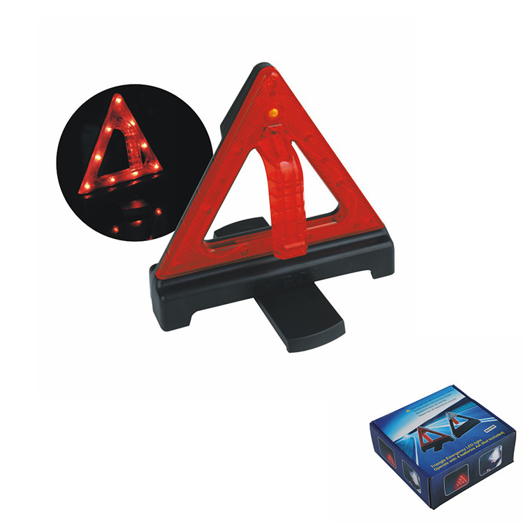 Quality Road Safety Flashing LED Warning Triangle Easily Handle and Assemble for Car for sale