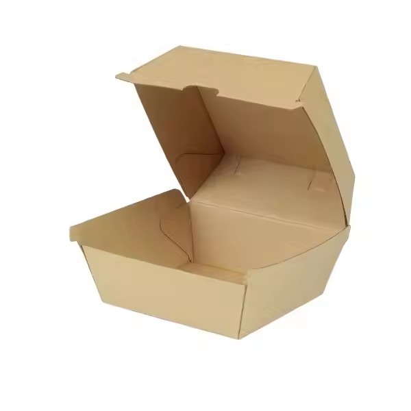 Quality Kraft Paper Custom Foldable Eco-Friendly Burger Box for Fast Food Takeaway Packaging for sale