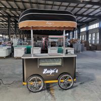 Quality small ice cream cart with freezer ice cream mobile cart ice cream vending food for sale