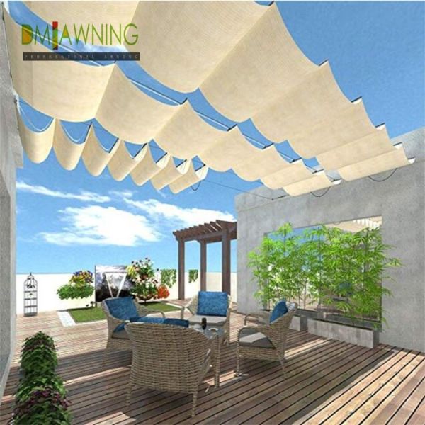 Quality Sus316 Fabric Waterproof Retractable Cover Pergola Sliding retractable pergola canopy for sale