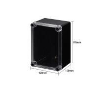 Quality Clear Lid Black Base Plastic Screws IP66 Plastic Watertight Junction Seal Box 170*120*100mm for sale