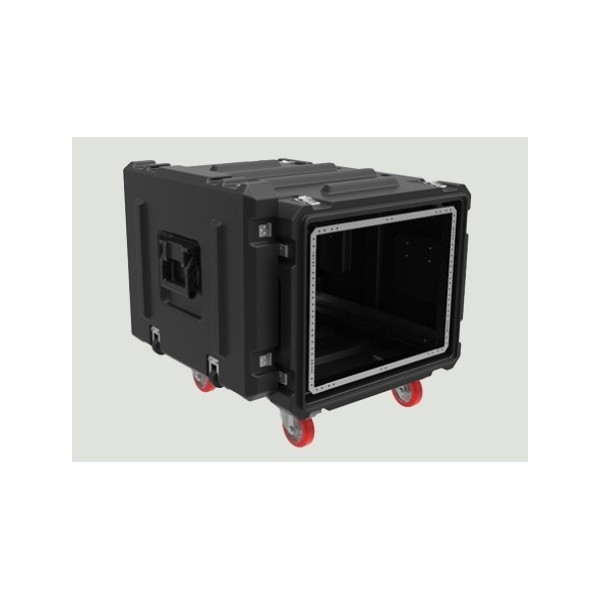 Quality 8U 120kg Shock Absorber Rack Box  8u Rolling Rack Case 4 Wheels for sale