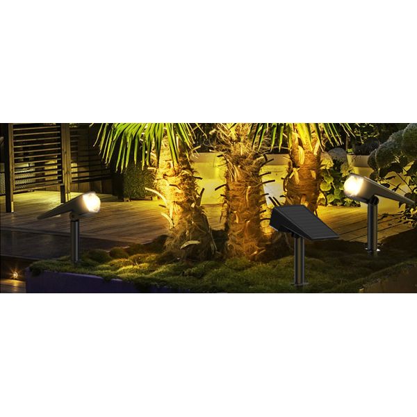 Quality High conversion RGB colorful light solar spot light outdoor courtyard wall for sale