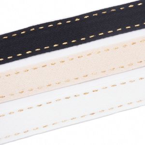 Quality KJ20042 Braided Metallic 2.5cm Webbing Trim for sale