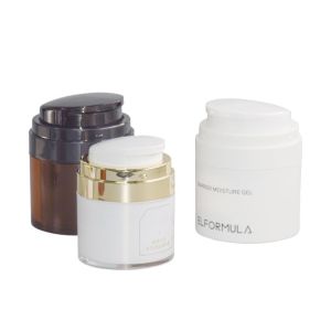 Quality Personal Care Airless Jar With Matte Silver Collar 15g 30g 50g for sale