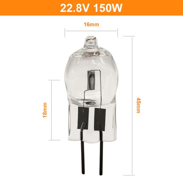 Quality 22.8V 150 Watt Quartz Bulb 150w Tungsten Halogen Lamp Bulb G6.35 6000Lm for sale