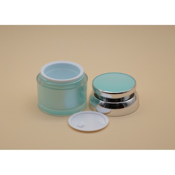 Quality Green UV Spraying Cosmetic Cream Containers PP Cap With ABS Sheathed for sale