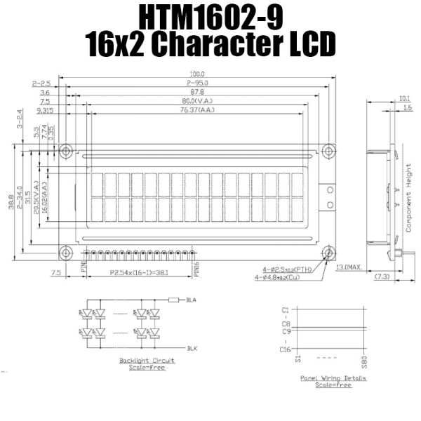 Quality Durable 16x2 Character LCD Display , Multifunctional STN LCD Display for sale