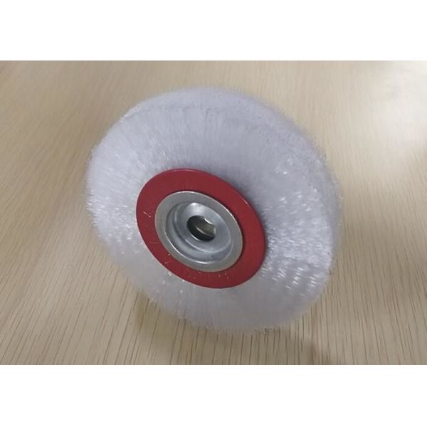Quality White Color Abrasive Nylon Wheel Brush / Nylon Sanding Wheel 12.7mm Inner Hole for sale