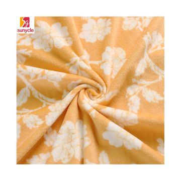 Quality Flower Pattern Printed Super Soft Fabric 280gsm Double Side Polyester for sale
