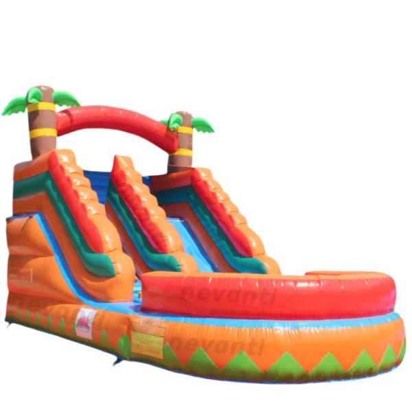 Quality Max Capacity ＜100kg Commercial Palm Tree Inflatable Water Slide for Kids Outdoor for sale