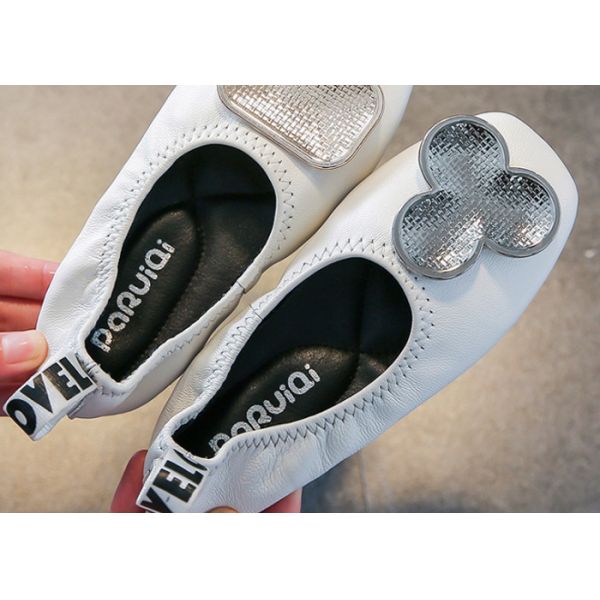 Quality Cowhide Material Slip On Ballet Shoes for sale