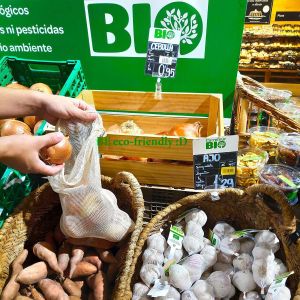 Quality ISO9000 30cm Biodegradable Mesh Bags , GOTS Drawstring Produce Bags for sale