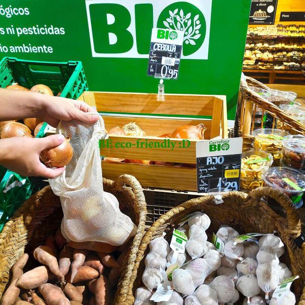 Quality ISO9000 30cm Biodegradable Mesh Bags , GOTS Drawstring Produce Bags for sale