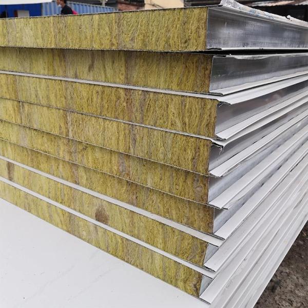 Quality Soundproof Thermal Insulation Wall Rock Wool Sandwich Panel Metal Building for sale