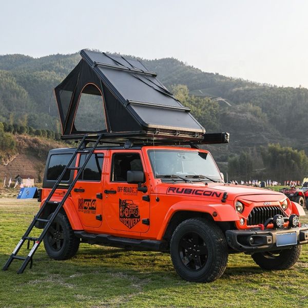 Quality Triangle Aluminum Camping Roof Tent 1-2 Person Rooftop Tents Hard Shell for sale