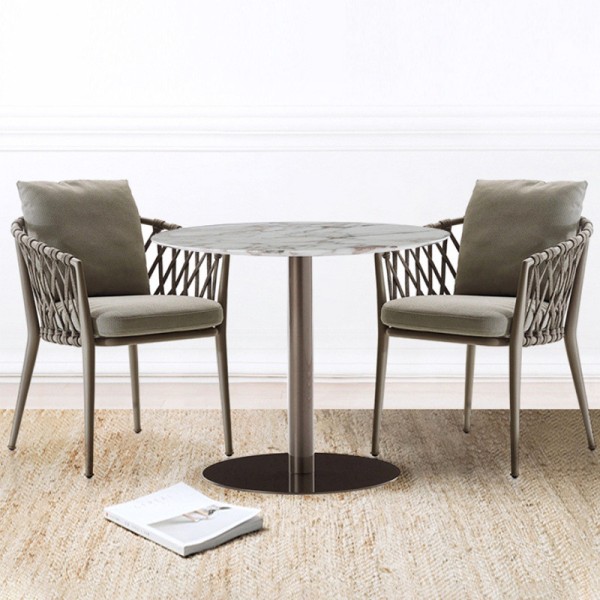 Quality All Weather Aluminum Rope Wicker Weave Outdoor Furniture Patio Restaurant Cafe Garden Chairs for Dining for sale
