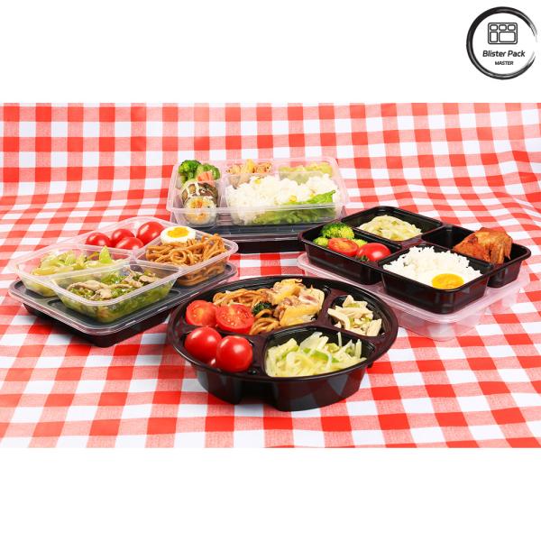Quality Plastic Takeaway 4 Compartment Take Out Containers For Restaurants for sale