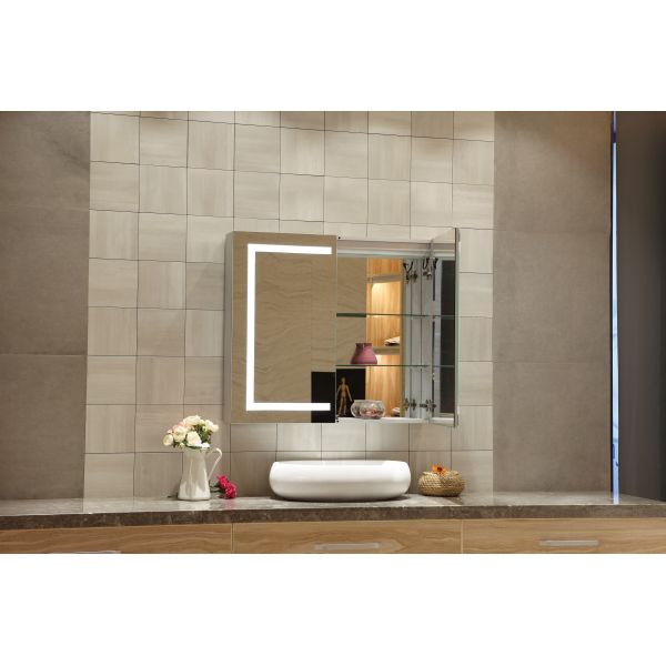 Quality Modern Luxury LED Illuminated Mirror Cabinet Rust Resistant Customized for sale