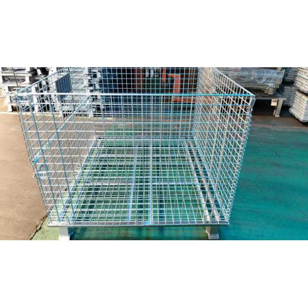 Quality Foldable Steel Wire Mesh Storage Cage Space Saving Industrial Container for sale