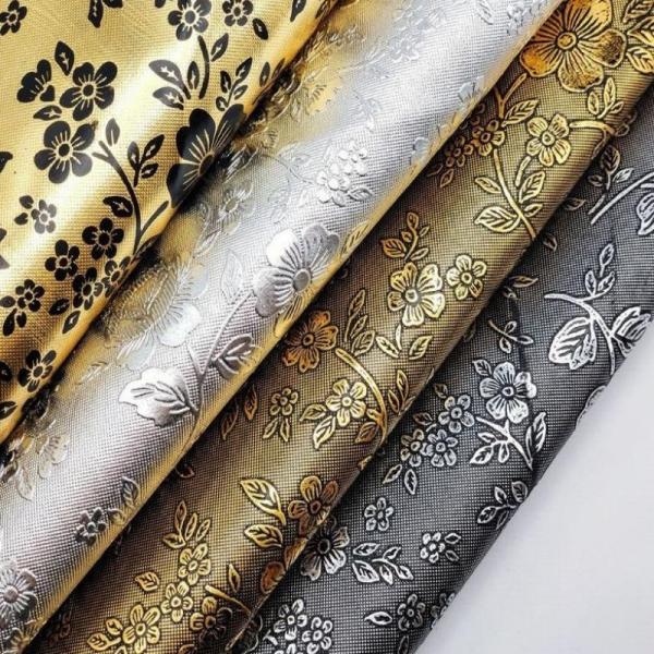 Quality Box Packaging Leather Golden Series Embossed PVC Leather Non Woven for sale