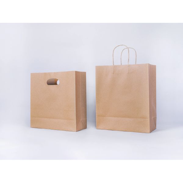 Quality Biodegradable Brown Paper Fast Food Delivery Bag Restaurant Take Away Food Paper Bag for sale