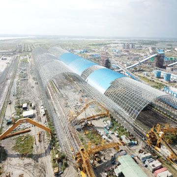 Quality Q345 Lightweight Steel Frame Construction 100-300m Space Frame Grid Large Span for sale