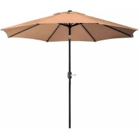 Quality Push Button Tilt and Crank 8 Ribs Waterproof Fabric Sunshade Outdoor Umbrella for sale