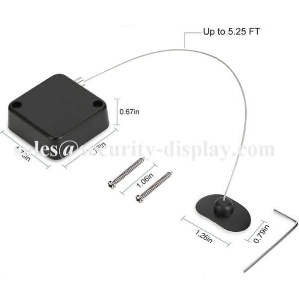 Quality Double Sided 3M Adhesive Retractable Security Cable Lock For TV DVD for sale