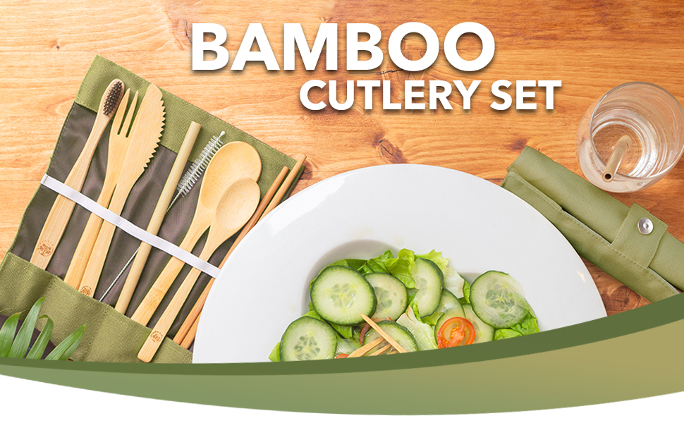 reusable utensil set silverware utensil carrying wood sustainable lunch vegan tools picnic cultery