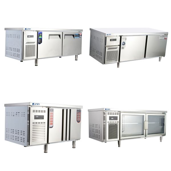 Quality Multi-climate 380L Undercounter Freezer Fridge Glass Door Workbench Prep Table for sale