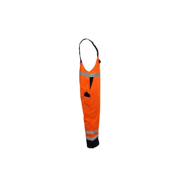 Quality Man 250GSM CVC Reflective Working Bib Overalls With Adjustable Braces Clasps for sale