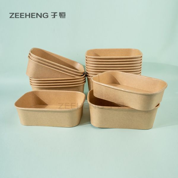 Quality Eco Friendly Rectangular Kraft Bowls for Salad Yohgurt for sale