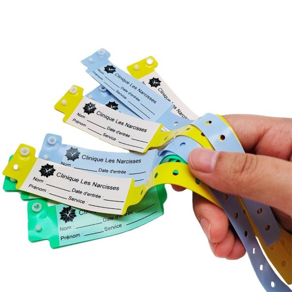 Quality 170*18mm Child Size PVC ID Bracelet Custom Disposable Soft Plastic Hospital Wristband for sale
