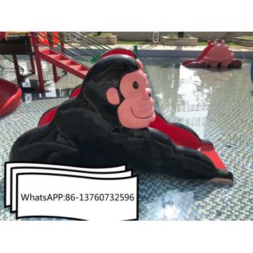 Modern Kids Water Park Equipment Fiberglass Monkey Water Slide
