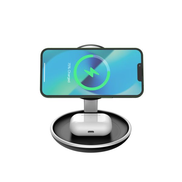 Quality Magnetic 3 In 1 Wireless Charging Station 118*118*27.8mm With Qi Function for sale