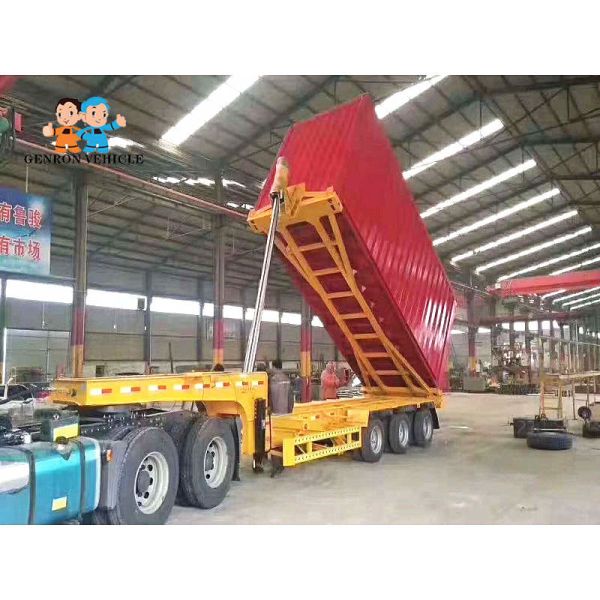 Quality Strenthened Headboard CQC Sandstone Tipper Truck Trailers for sale