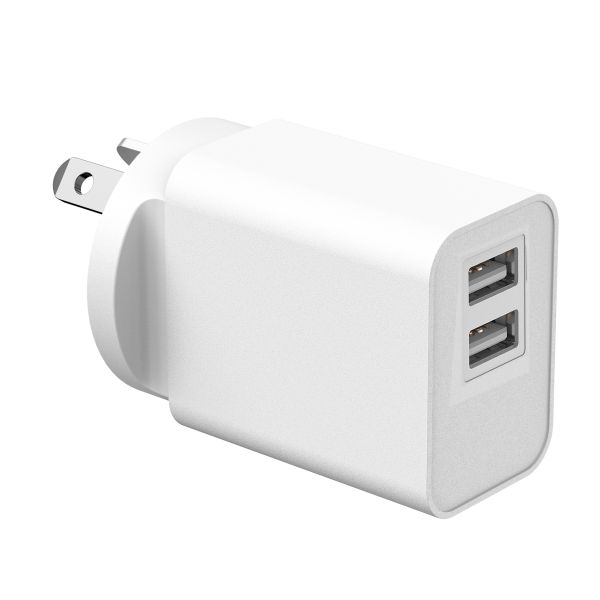 Quality USB Charger Block 2 Pack Dual Port 12W Wall Charger Adapter With Foldable Plug for sale