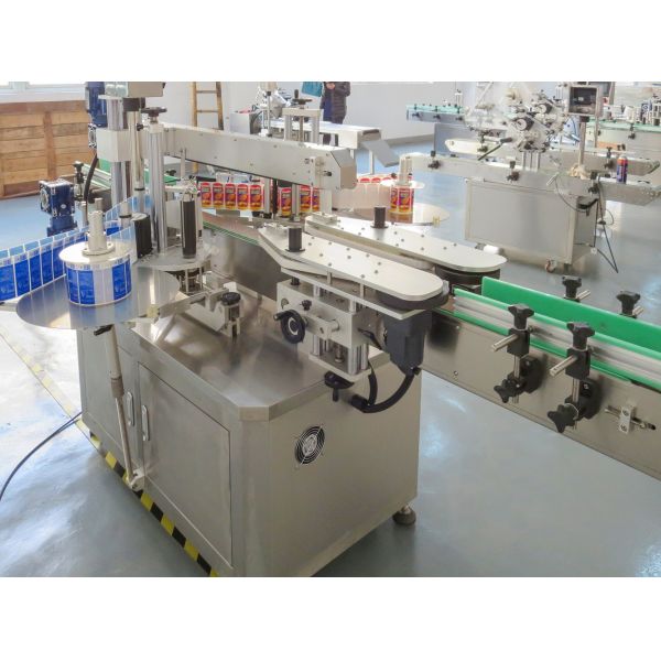 Quality Automatic Double Side Flat Label Machine Square Can Bucket Hexagon Jar Bottle for sale